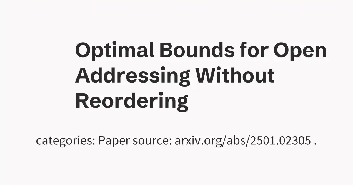 Optimal Bounds for Open Addressing Without Reordering